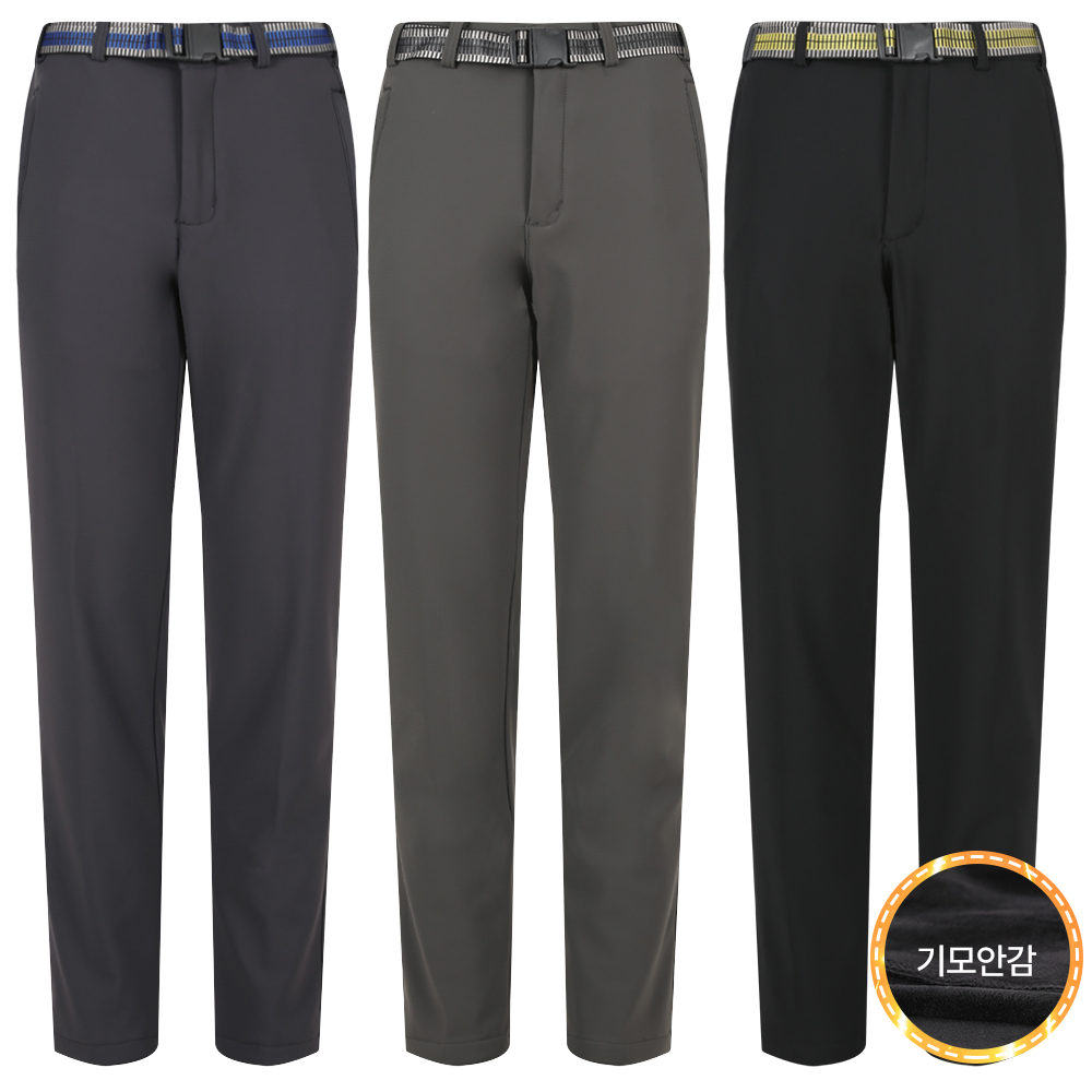 포스티 - 겨울 남자 기모 왕스판 밴딩 기능성 팬츠 BR-PTK-Q007-카키