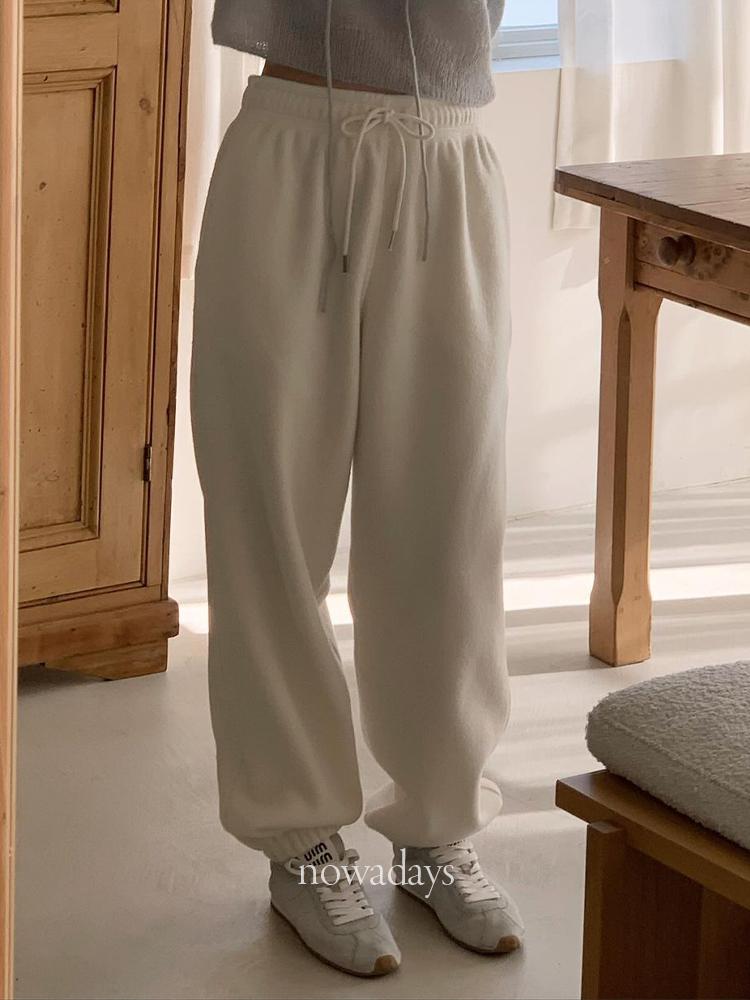 나우어데이즈 riette 리에뜨 노튼 조거 팬츠 속기모 울 밴딩 일자 데일리 골지 바지 (2col)