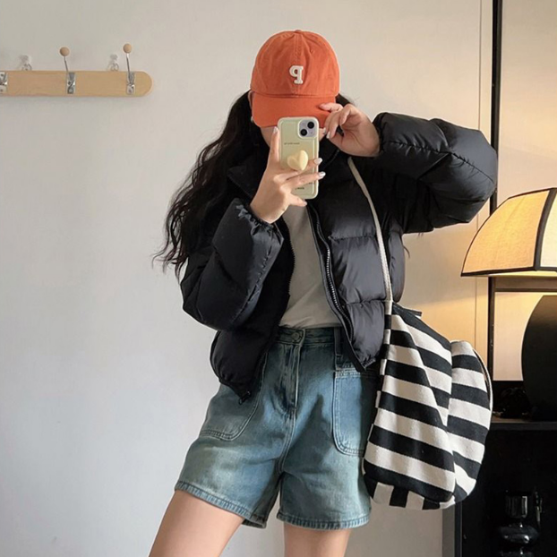 메가플레이스 오버핏2컬러 하이넥 웰론 숏패딩 푸퍼점퍼 여성패딩 오버핏패딩 여자 크롭 패딩점퍼 겨울아우터 크롭푸퍼 푸퍼자켓 크롭패딩코디 패딩자켓 웰론패딩 캐주얼룩 데일리룩