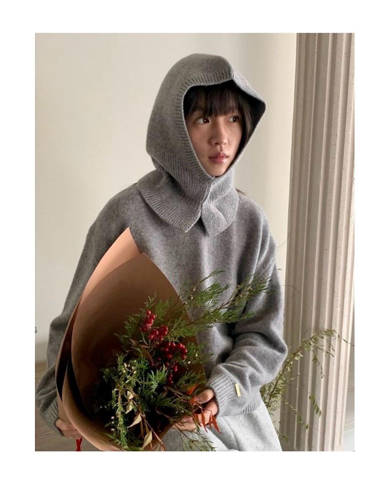 비엔느 Jinsim 진심 베이 바라클라바 알파카 니트 모자 세트 (4colors)