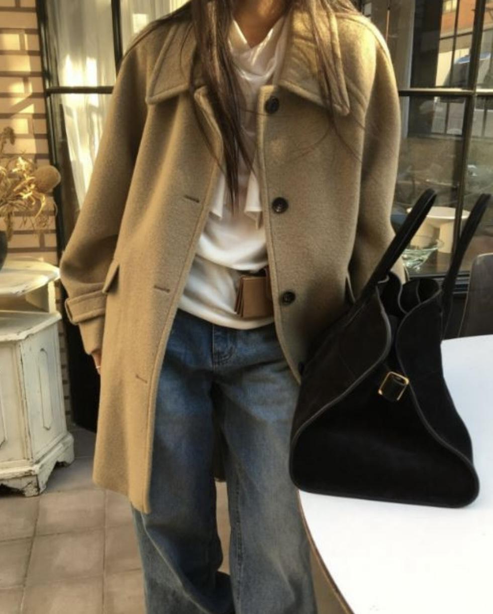 노엘101 미트미 맥 울 하프코트 2col(당일)