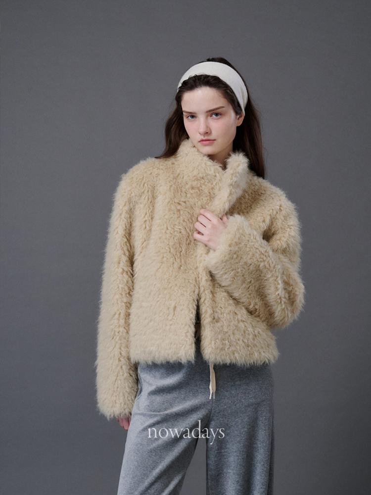 나우어데이즈 forest 포레스트 레오 울 퍼 자켓 카라 하이넥 싱글 jk (2col)