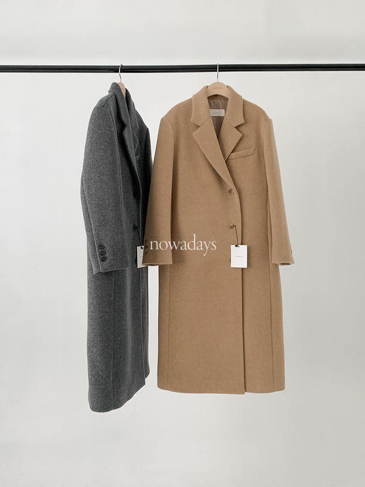 나우어데이즈 OUNCE 온스 케이트 박시 롱 코트 울 카라 맥시 더블 롱 ct (2col)