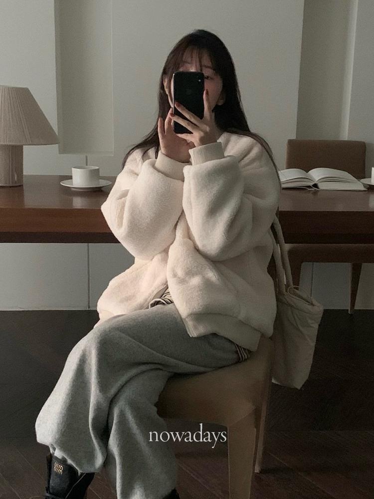 나우어데이즈 아,베 당일 / 베르가못 로우 퍼 점퍼 하이넥 포켓 페이크퍼 집업 jp (2col)