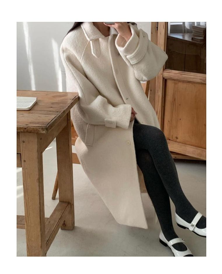 비엔느 riette 리에뜨 브로디 울 부클 롱 코트 (2c)