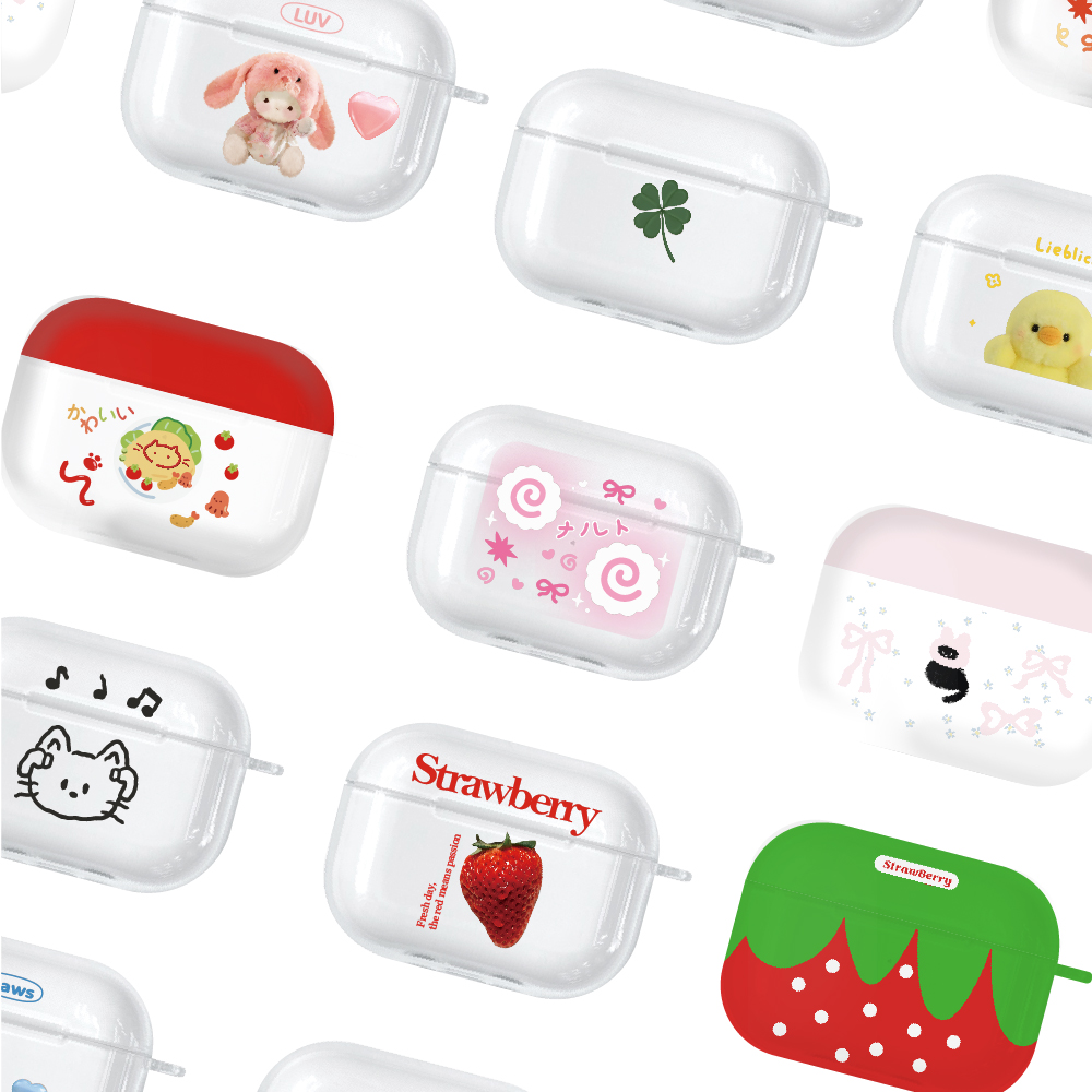 나인틴프라이데이 사은품 지퍼백 And 키링 전원증정🚀 에어팟 갤럭시 버즈 케이스 투명 무광 매트 물결 하드 Pc 전기종 1세대 2세대 3세대 4세대 에어팟4 프로 프로2 버즈2