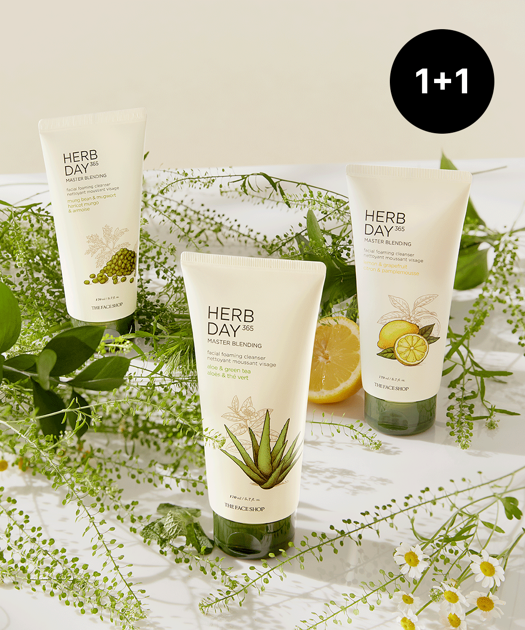 더페이스샵 [1+1] 허브데이 페이셜 클렌징 폼 170ml