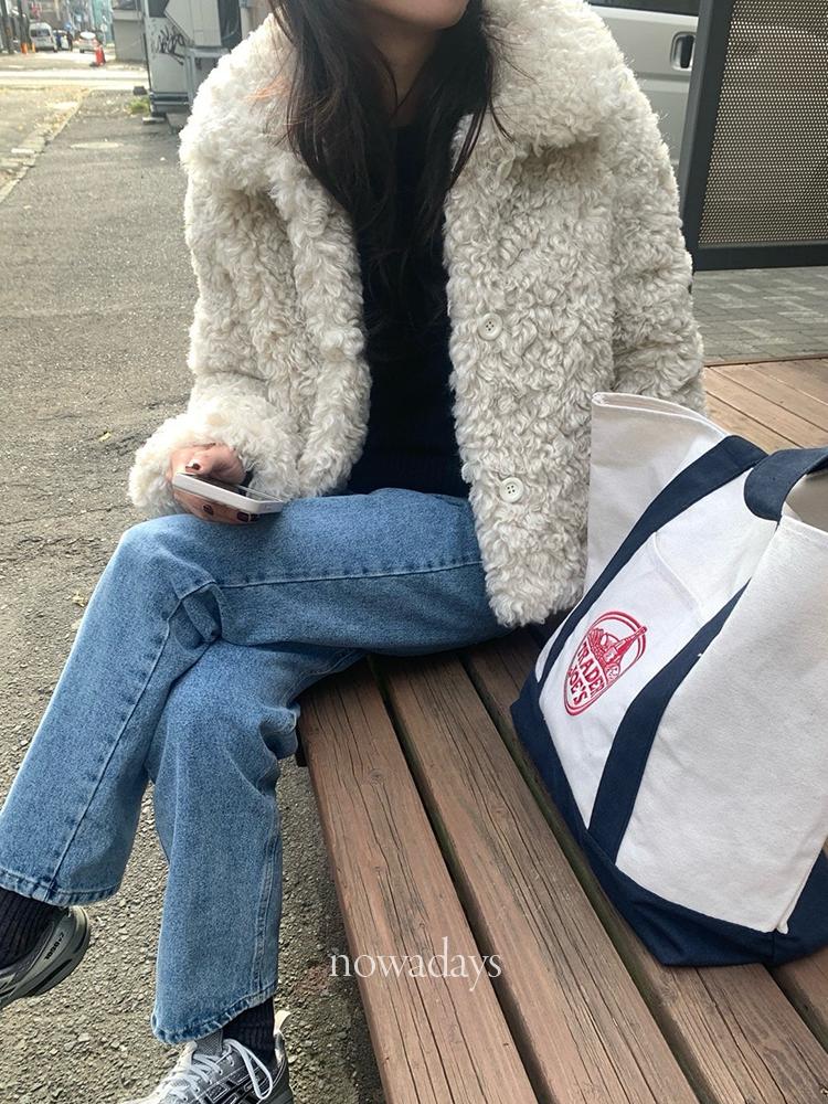 나우어데이즈 underson 언더슨 렘 퍼 자켓 부클 크롭 하이넥 데일리 누빔 퍼 jk (2col)