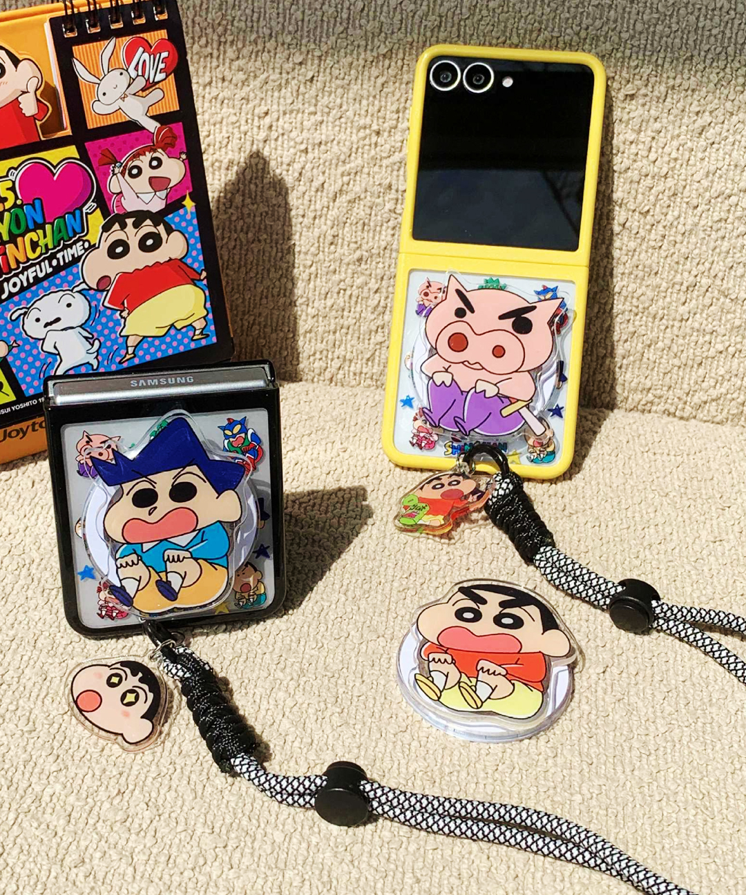 빠른바른이 갤럭시 Z플립6 Z플립5 캐릭터 맥세이프 호환 그립 톡홀더 거치대 태그홀더 스트랩 세트 투명 제트플립6 제트플립5 지플립6 지플립5 실리콘 범퍼 케이스