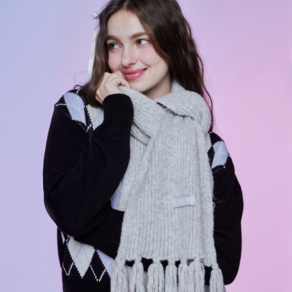 문페어리 MF_KNIT_MUFFLER-GRAY