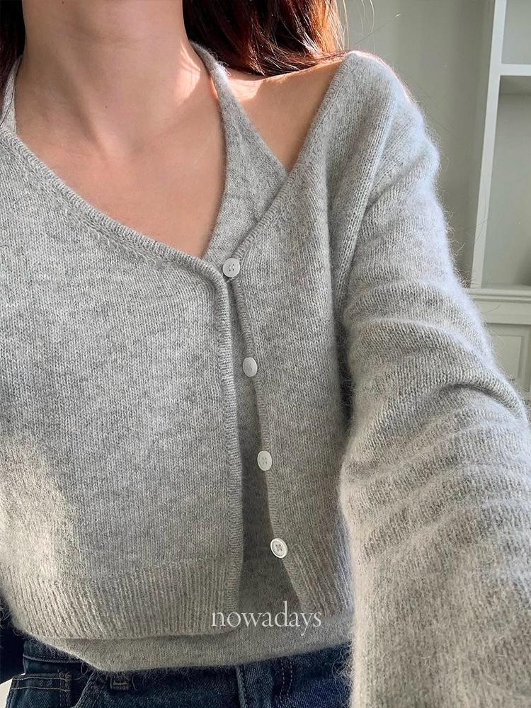 나우어데이즈 riette 리에뜨 아르네 뷔스티에 슬리브리스 홀터넥 레이어드 니트 나시 (2col)