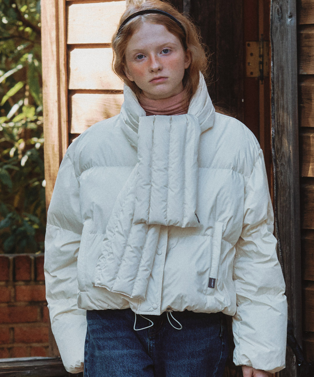 클루니 [SET] Muffler + Duck Down Padding - cream
