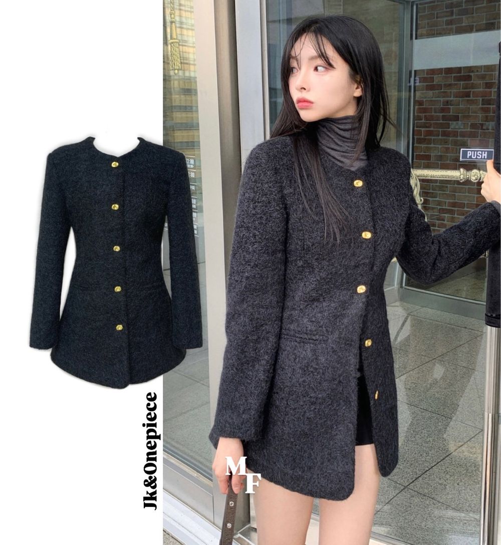 메이프릴 푸린 모헤어 부클 원피스 자켓 - ops jk (3color)