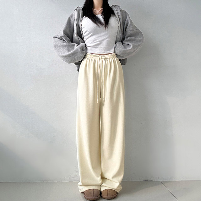 미미마켓 파격할인밍크기모😍숏미들롱 한파 무적 윈터 밍크 퍼 와이드 일자 밴딩 팬츠 바지 트레이닝 츄리닝 추리닝 기모 겨울 융털 융기모 퍼팬츠 융기모팬츠 융털