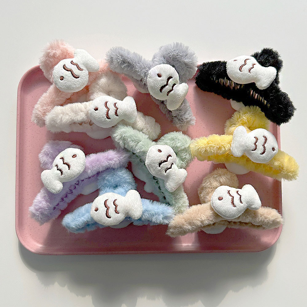 슈에뜨지니 뮤지 물고기 집게핀 털 집게핀 털 집게삔 털집게핀대형 왕 털집게핀 세트 털 집게핀 빅사이즈 퍼 집게핀 겨울 머리핀 털 머리핀 머리집게 머리삔 겨울 집개핀 대왕