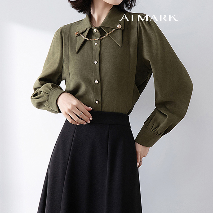 포스티 - ATMARK 체인넥카라코듀로이셔츠_AA49SH008G