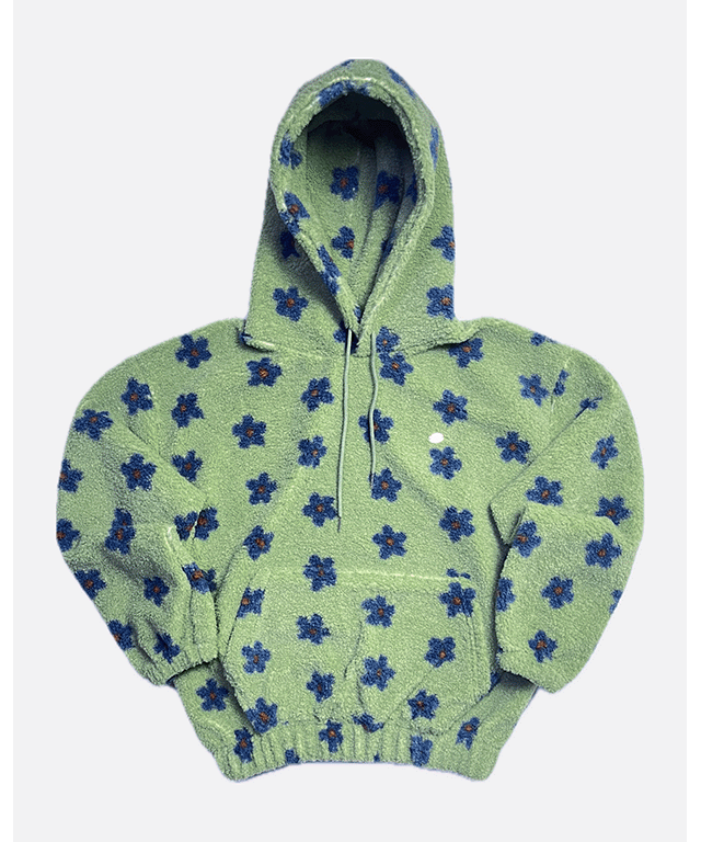 앤챈 0437 - [Unisex] Flower fleece hood T(4col)