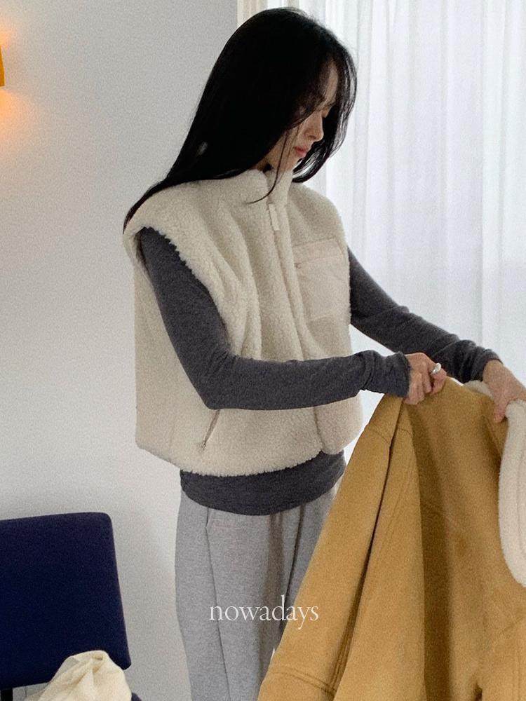 나우어데이즈 당일 / haus 하우스 플리스 리버시블 베스트 하이넥 양면 후리스 조끼 (2col)