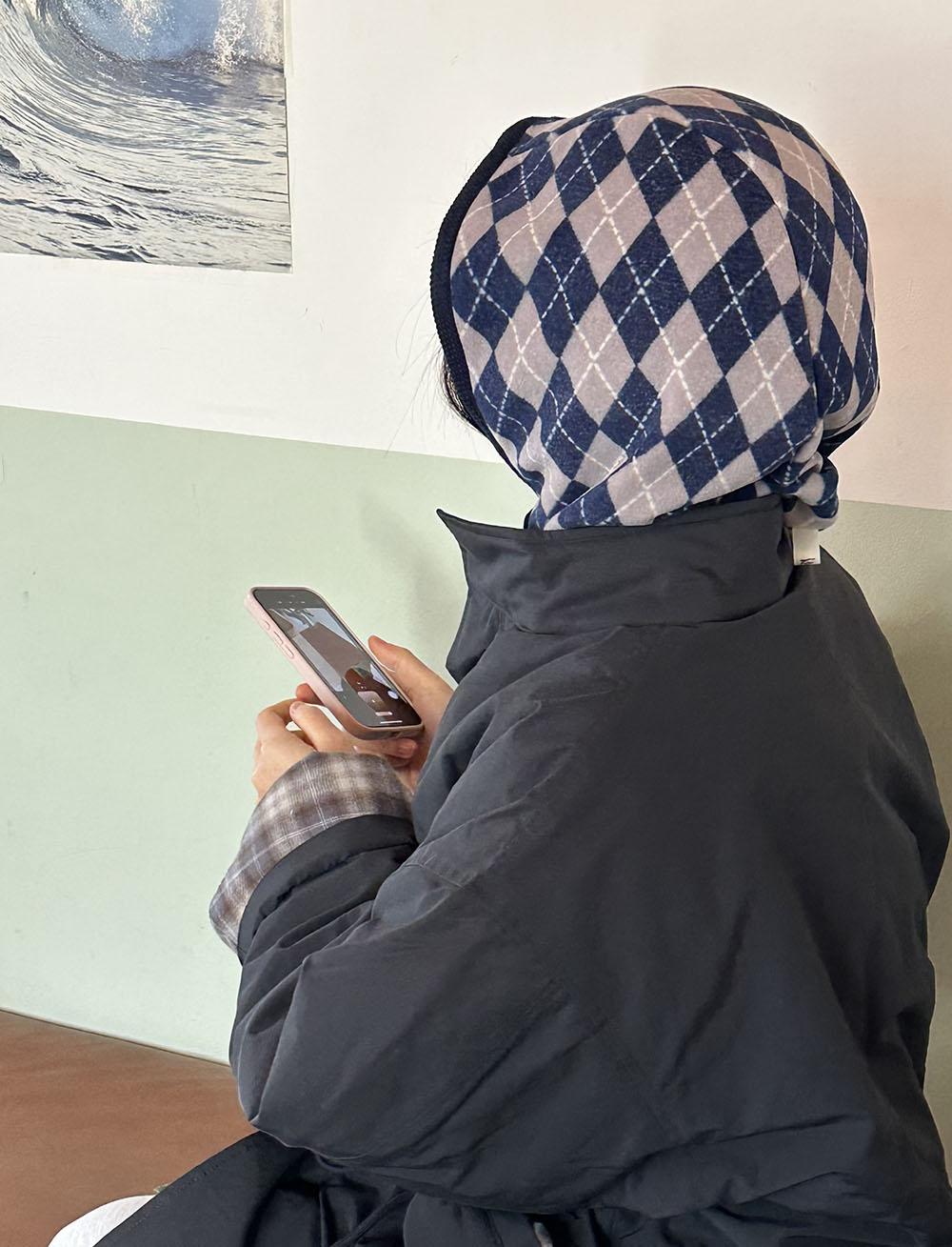 린드 네이비아가일 당일) basket 바스켓 후리스 바라클라바 (2col)