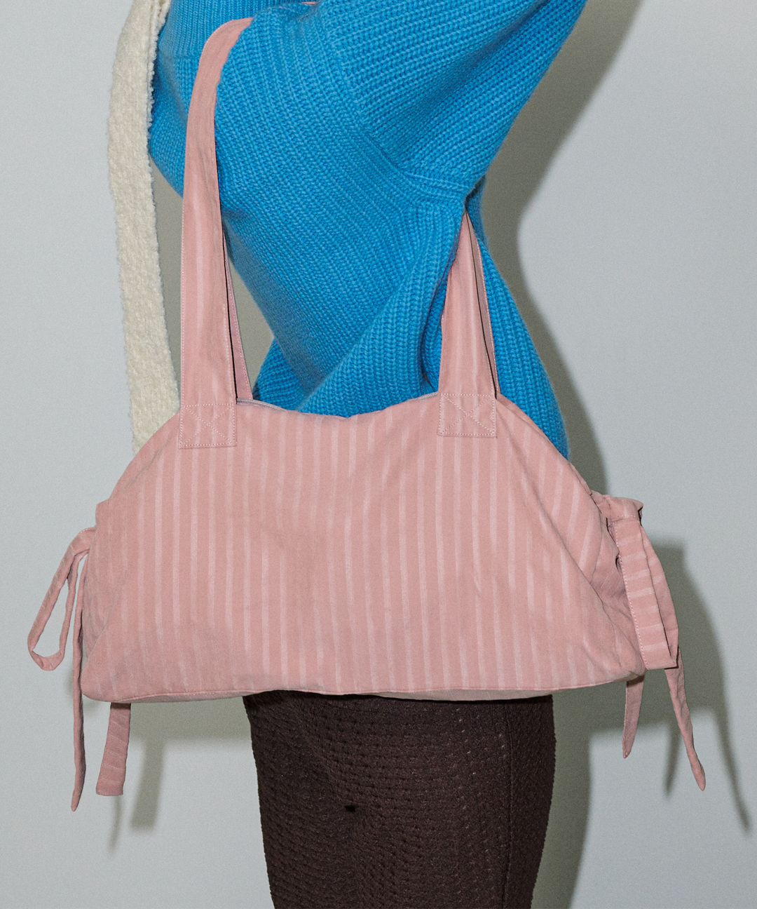 노앤뮤트 Pigtails ribbon bag Stripe Pink