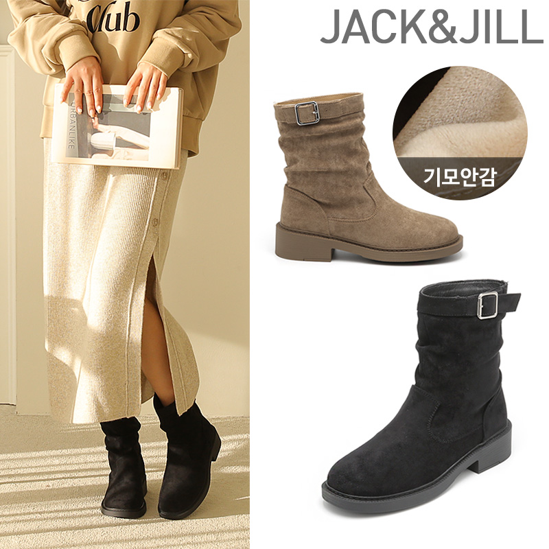 포스티 - 잭앤질 기모안감 버클 하프 부츠(JD4785)