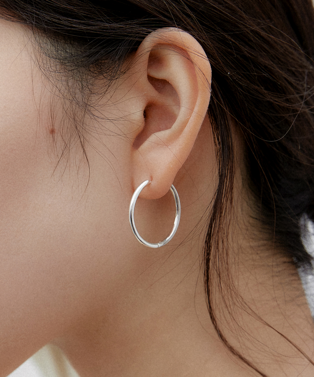 바이위켄드 Basic ring earring_25mm