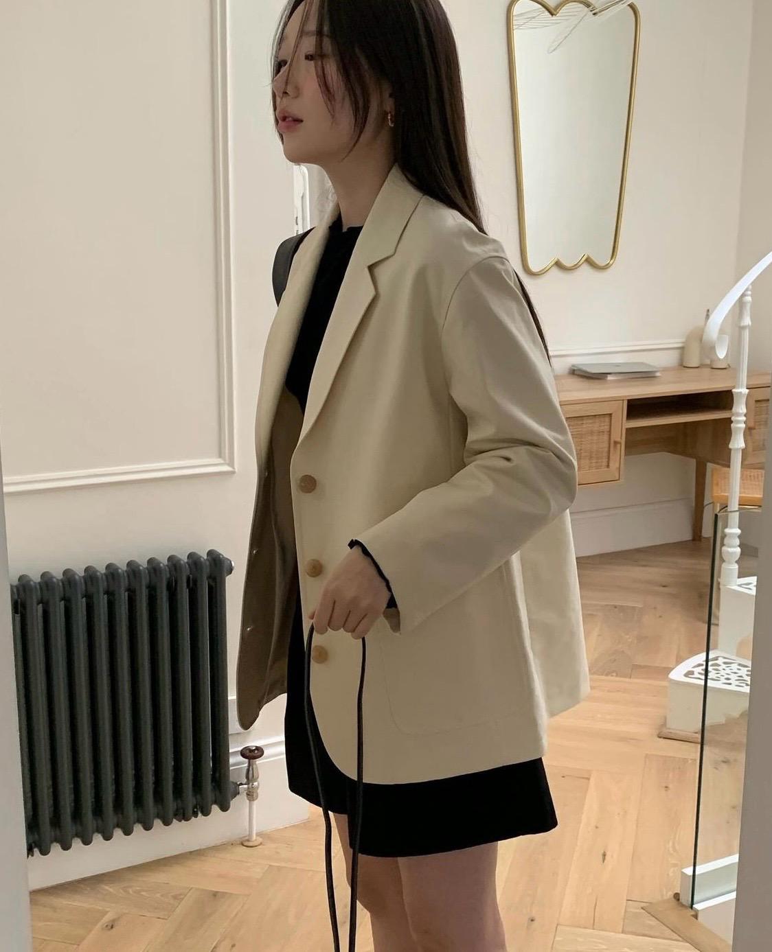 나우어데이즈 jinsim 진심 팔콘 자켓 코튼 긴팔 카라 쓰리버튼 싱글 jk