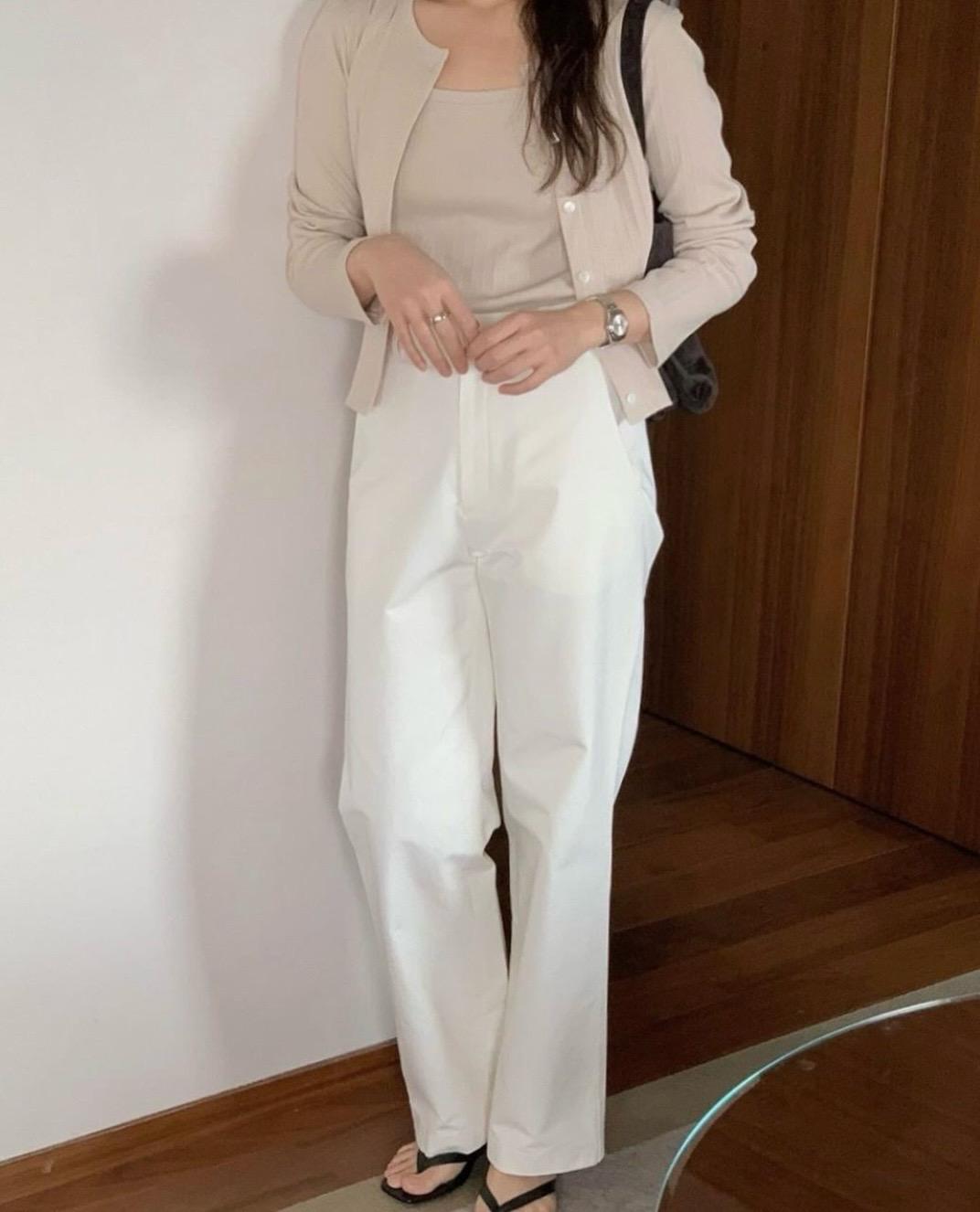 monique 모니크 코튼 포켓 팬츠 스트레이트핏 일자 바지 (3col)