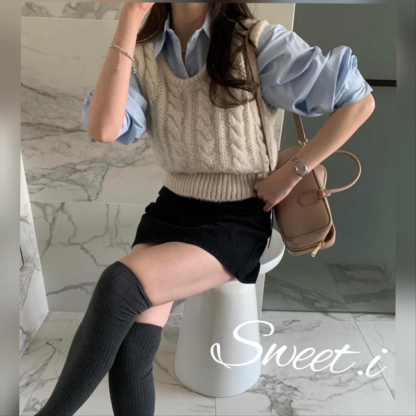 스윗아이 Pyt 프리티영띵 런던 베스트 꽈배기 니트 조끼 3col 24 봄 프영띵