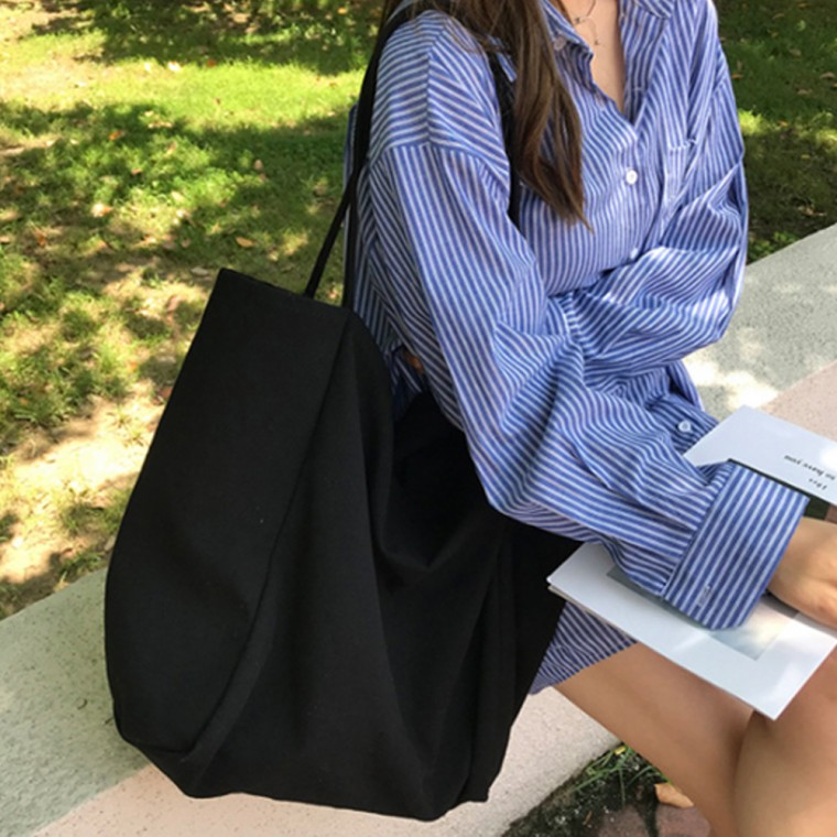 하루악세서리 베이직빅에코숄더백 에코백 페브릭 천 핸드백 손가방 숄더백 데일리백 캔버스가방 캐쥬얼가방 여자가방 대학생가방 크로스백