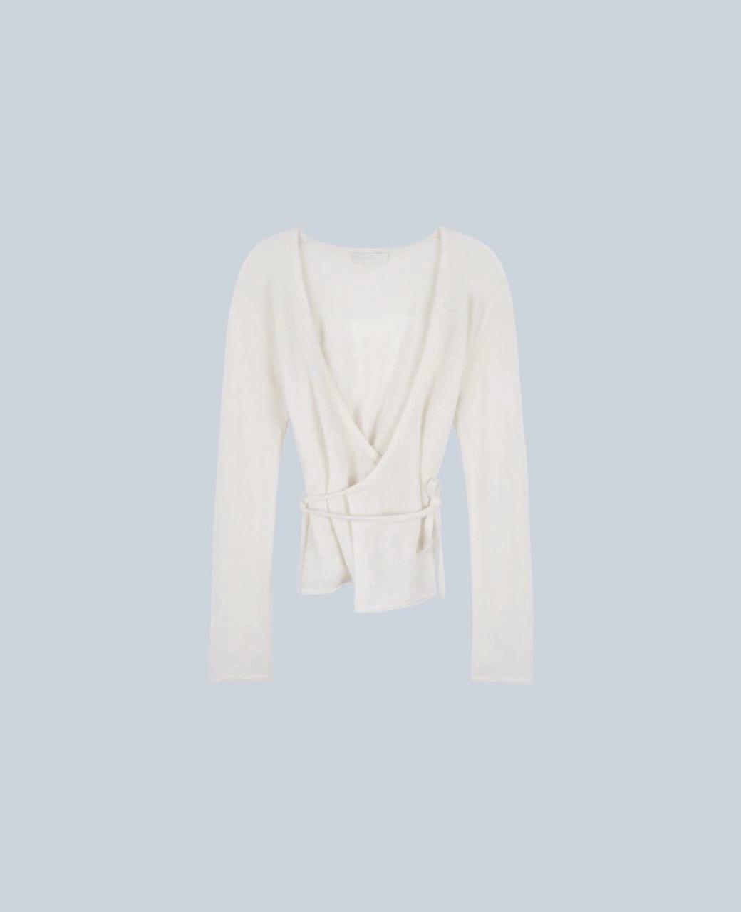 나우어데이즈 [SALE] 아이 당일 / riette 리에뜨 에이미 니트 알파카 울 긴팔 브이넥 레이어드 랩 nt