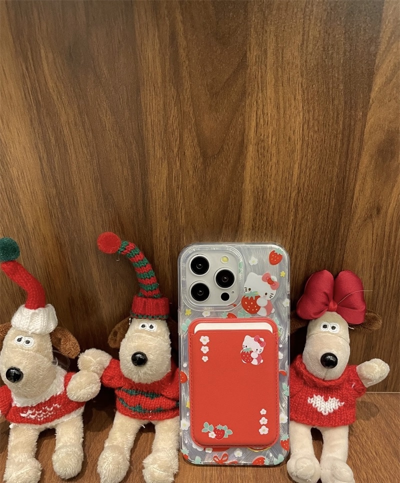 앤틱케이스 맥세이프지갑세트 스트로베리 고양이 카드수납 폰케이스 아이폰15프로케이스 15프로맥스 14프로맥스 13프로맥스 귀여운 감성 아이폰프로케이스 폰케이스 14프로케이스