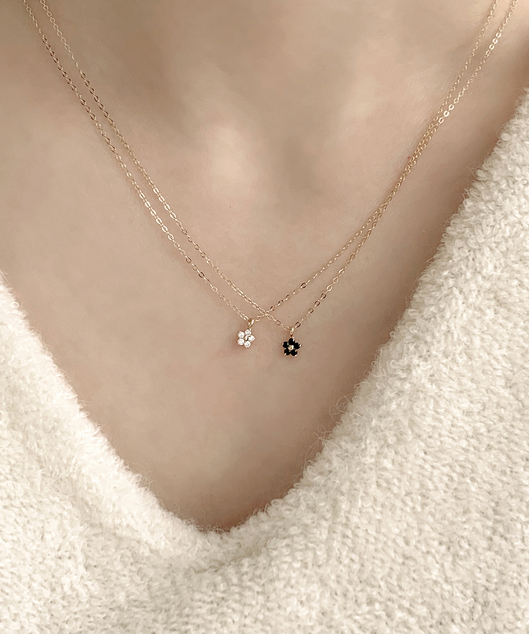 루미르주얼리 [오늘출발🚀] 14k 메리 플라워 꽃 목걸이 / 2color