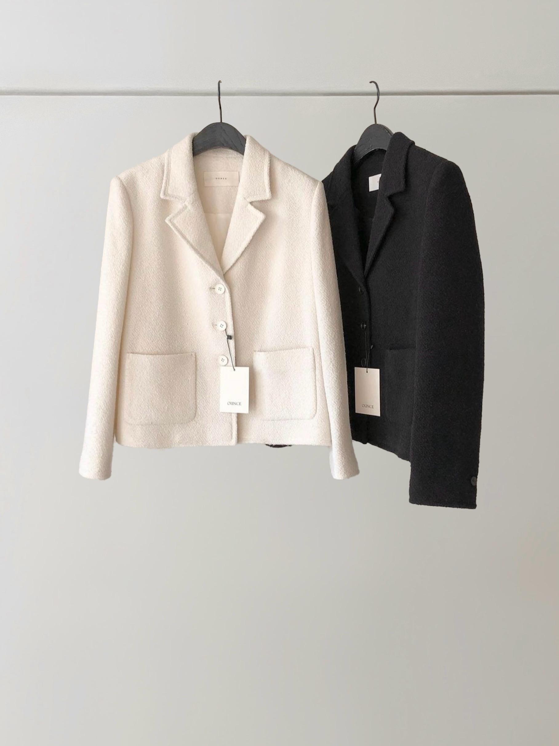 나우어데이즈 OUNCE 온스 로렌 부클 트위드 자켓 울 카라 포켓 싱글 jk (2col)