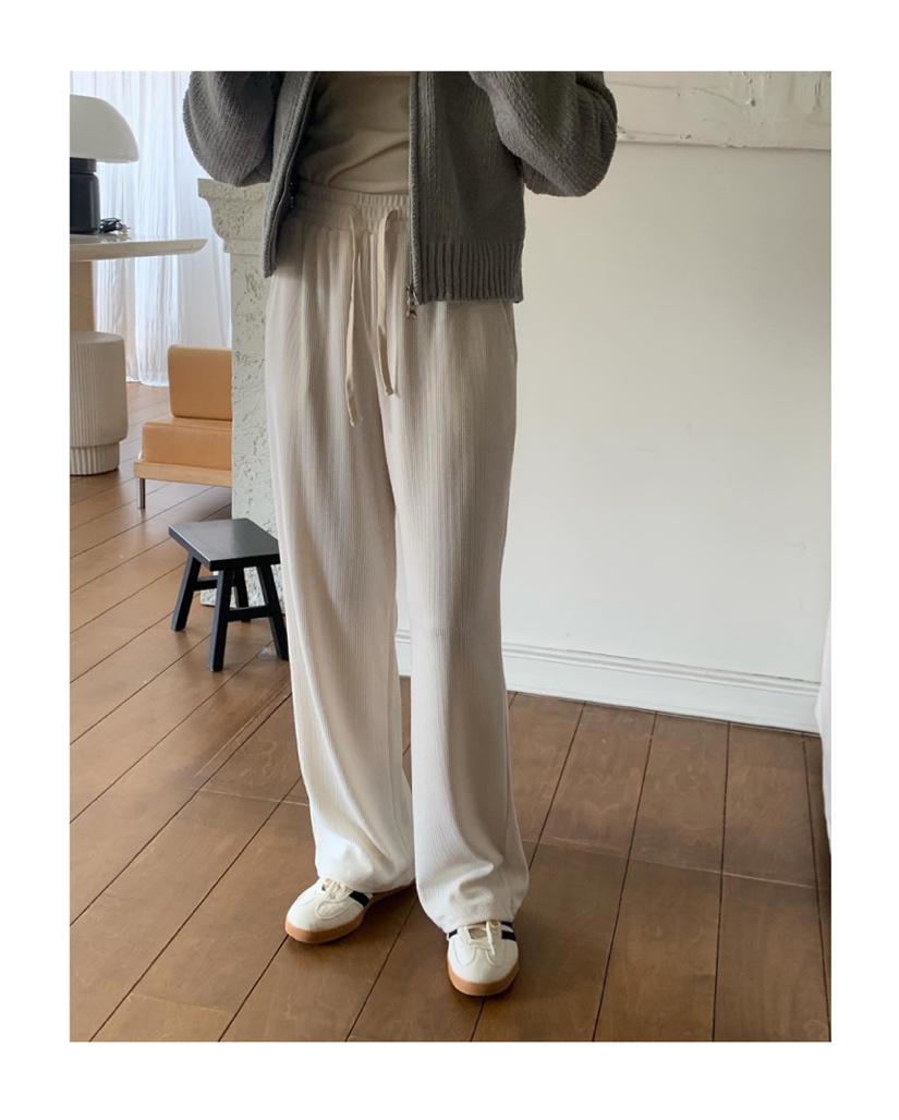 비엔느 [당일/쿠폰] Jinsim 진심 릴렉스 밴딩 팬츠 골지 바지 (5colors) 그레이 당일발송