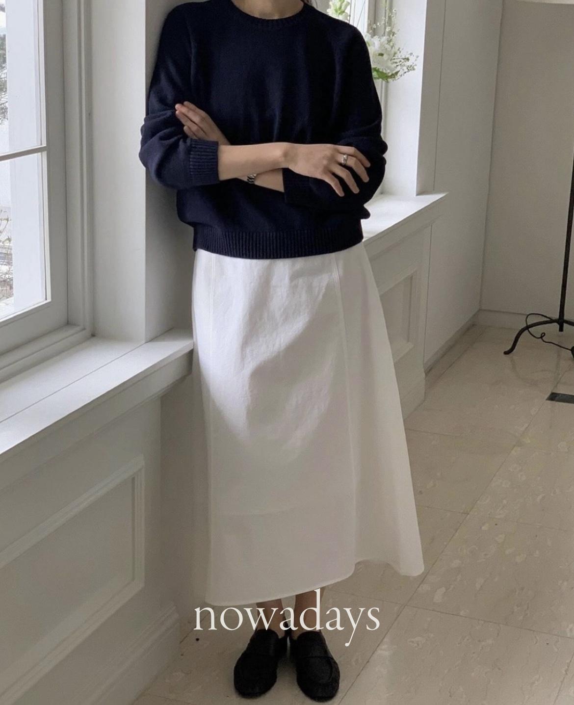 monique 모니크 제이드 스커트 코튼 A라인 플레어 롱 sk (2col)