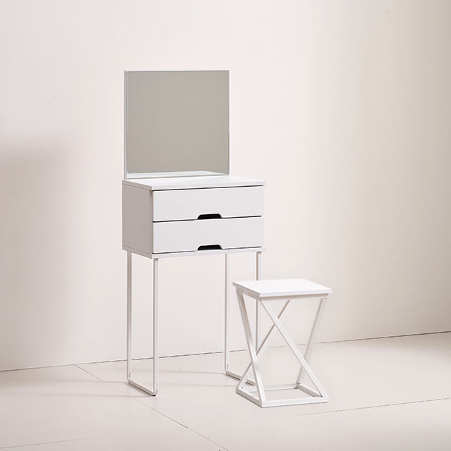 모던이제이 [착불배송] HM411 사각 거울 화장대 의자 세트 500