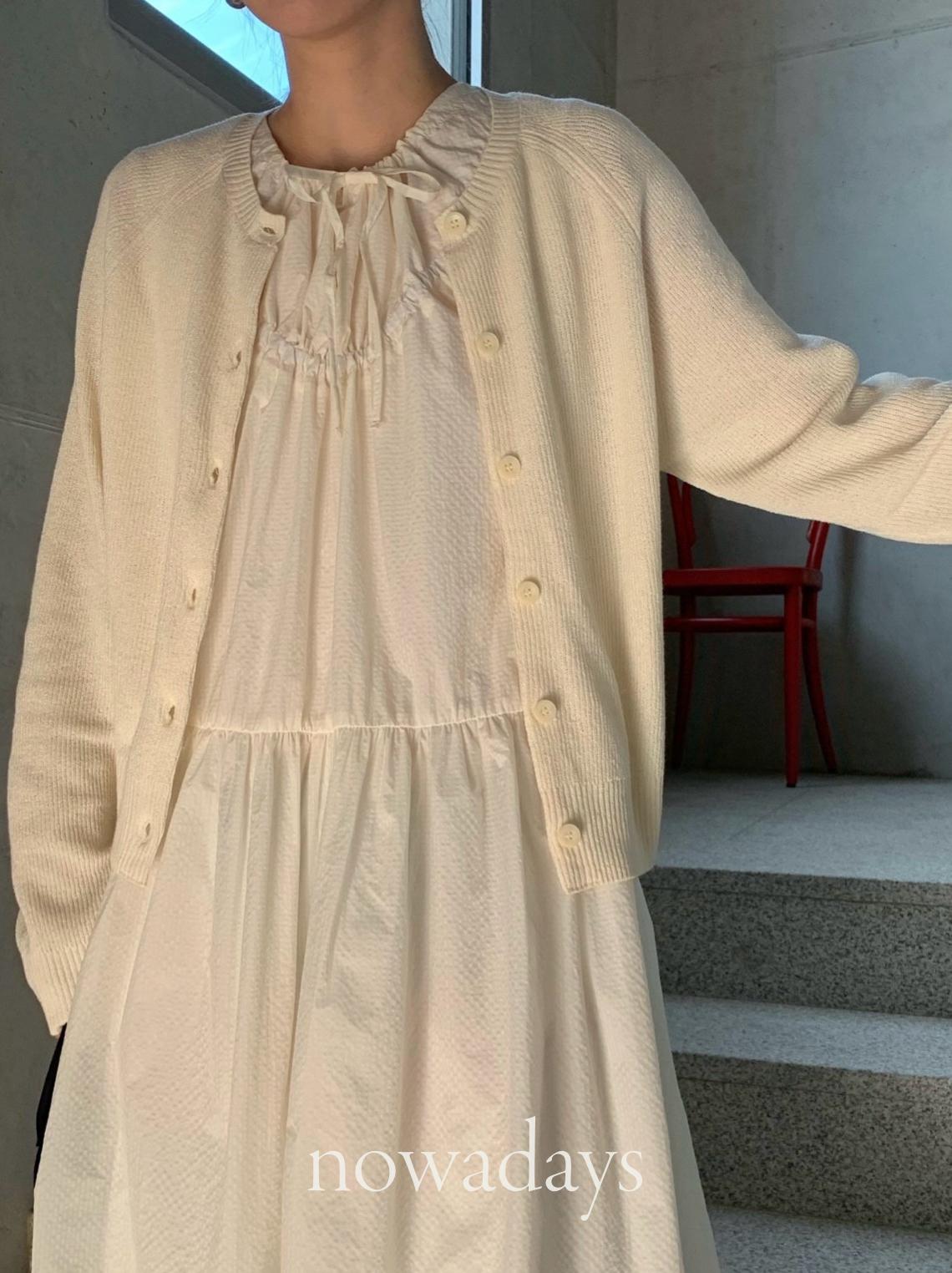 나우어데이즈 BR 유어 가디건 코튼 긴팔 라운드 래글런 하찌 니트 cd (4col)