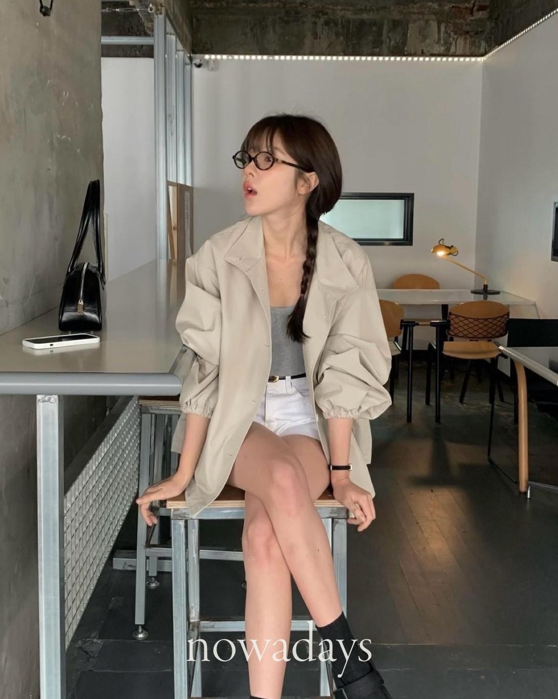 베 당일 / 베르가못 디어 점퍼 코튼 긴팔 카라 래글런 하이넥 싱글 jp (2col)