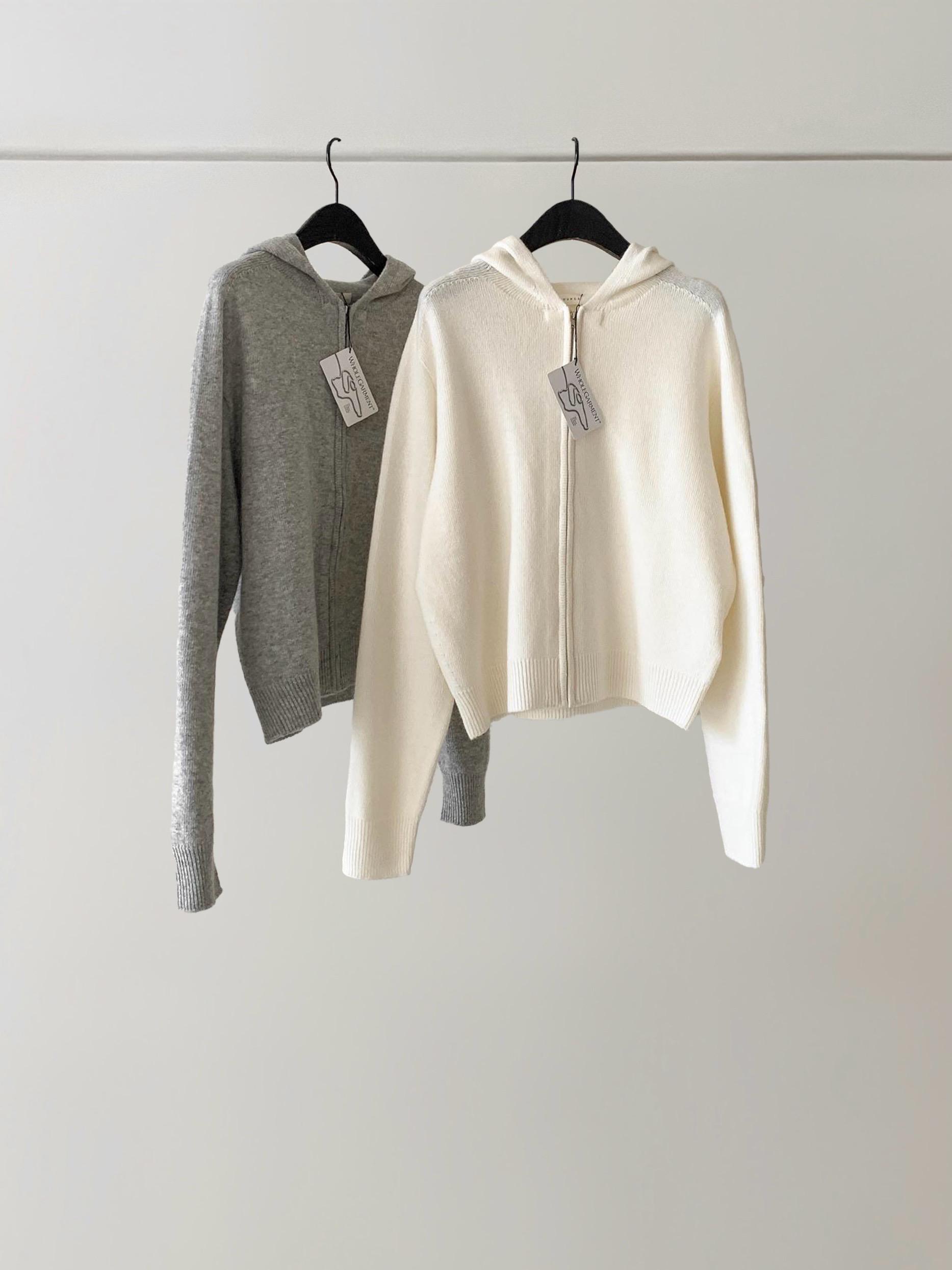 나우어데이즈 OUNCE 온스 홀가 후드 집업 울 긴팔 니트 집업 (2col)