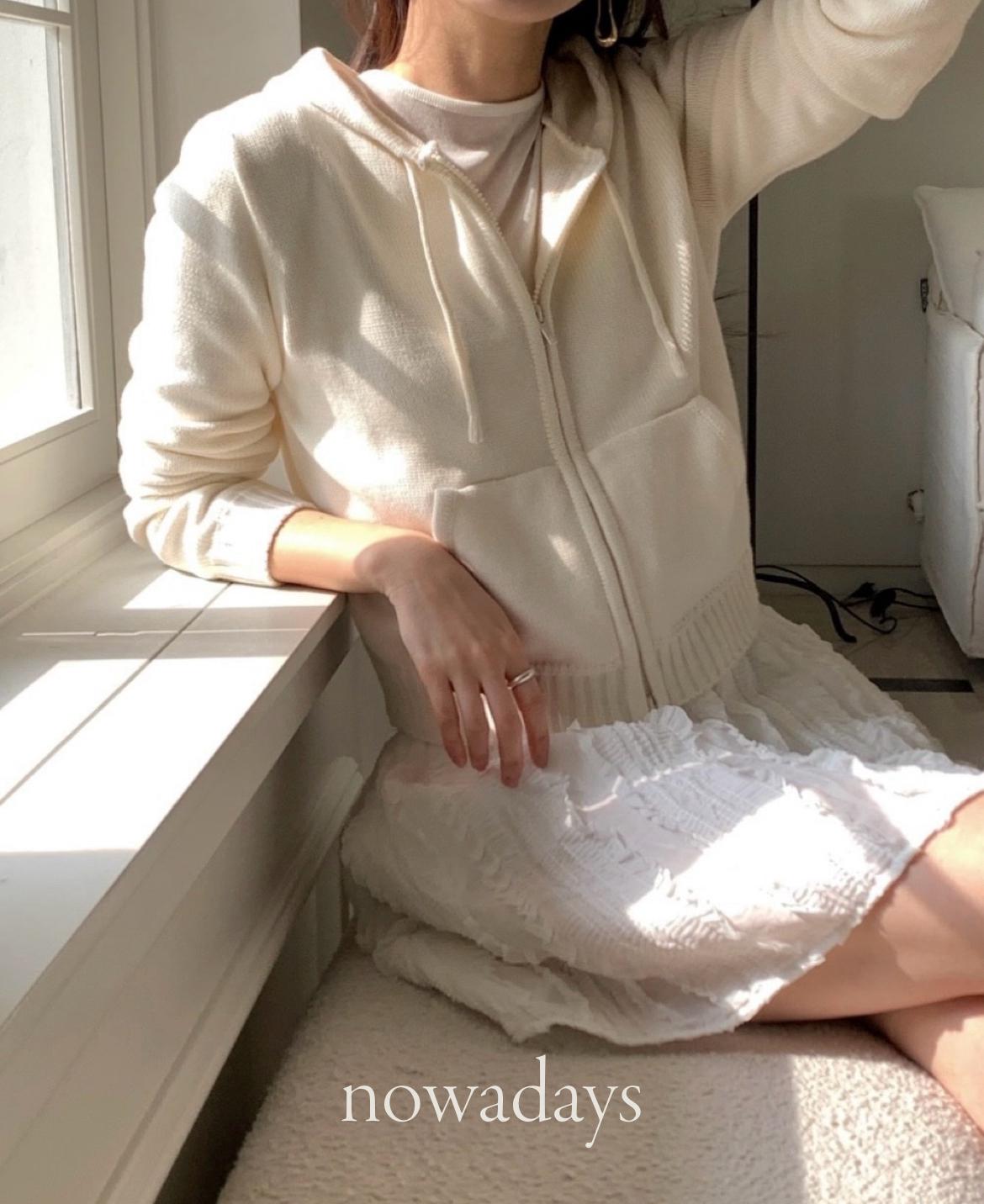 나우어데이즈 founders 파운더스 피피 후디 코튼 긴팔 니트 후드 집업 (3col)