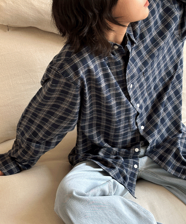 데일리쥬 [무료배송] 마이피 오버핏 체크 셔츠 공용
