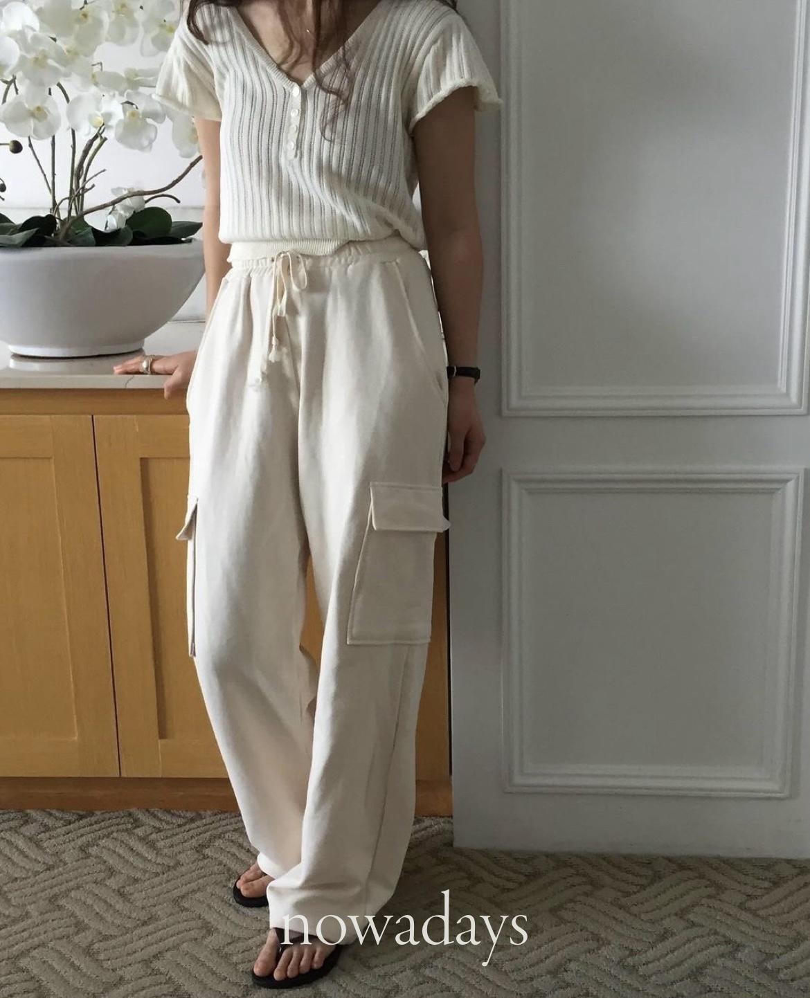 carol 캐롤 카고 밴딩 팬츠 일자 와이드 포켓 바지 (2col)