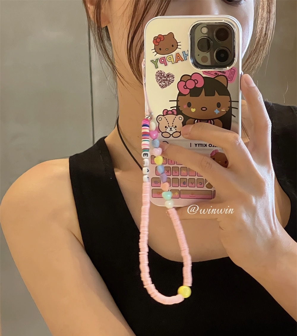 앤틱케이스 비즈키링세트 태닝키티 전화기케이스 입체케이스 폰케이스 아이폰15프로케이스 15프로맥스 14프로맥스 13프로맥스 귀여운 감성 아이폰프로케이스 폰케이스 14프로케이스