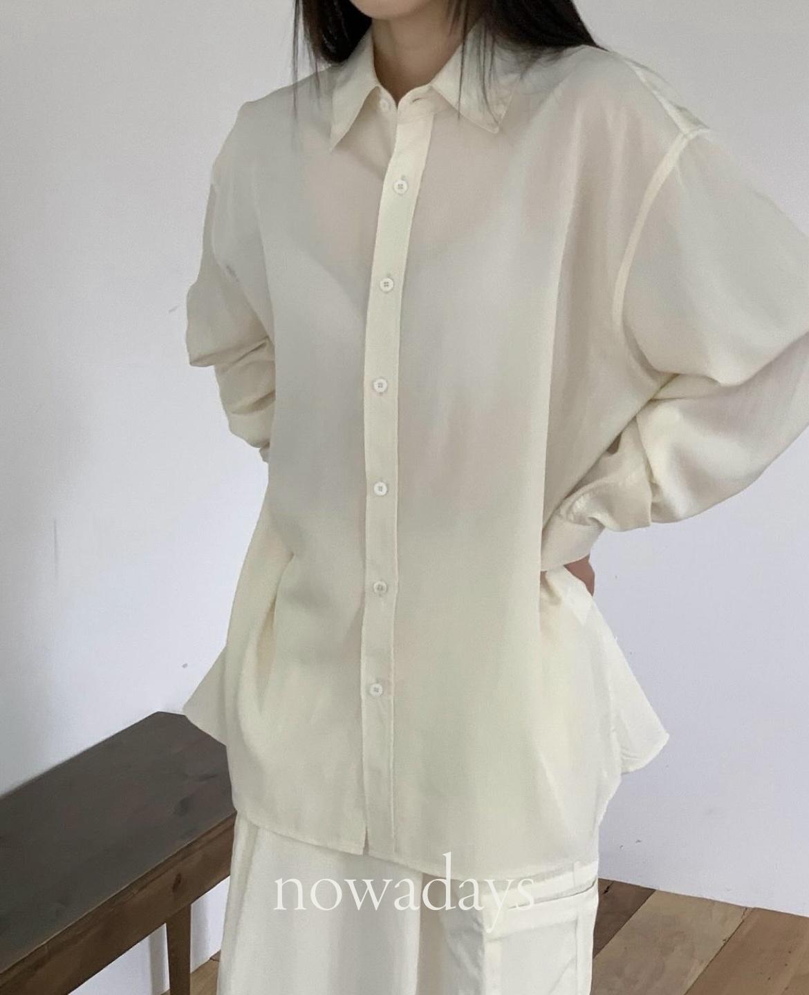 오브젝트 플로우 셔츠 긴팔 카라 실키 sh (4col)