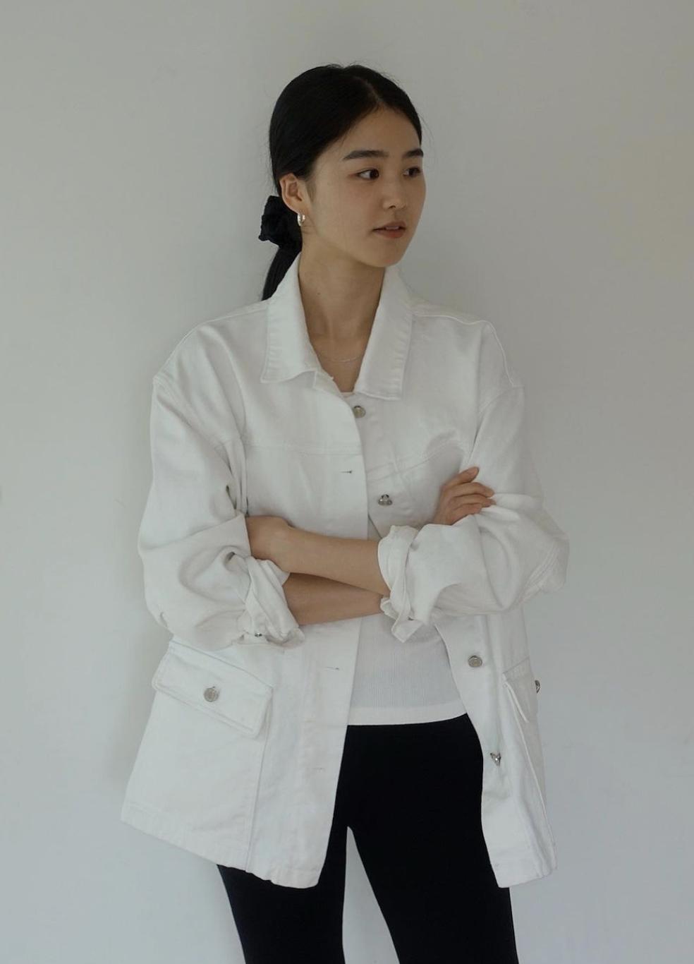 미멀 페브러리 feb11 워크 데님 자켓 (2col) - 아이보리 청자켓 진청 데님