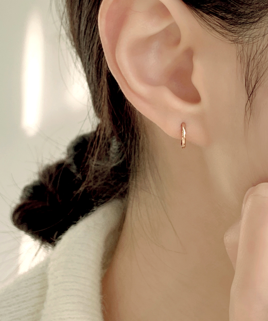 루미르주얼리 [오늘출발🚀] 14k 데인티 원터치 링 귀걸이 / 2color