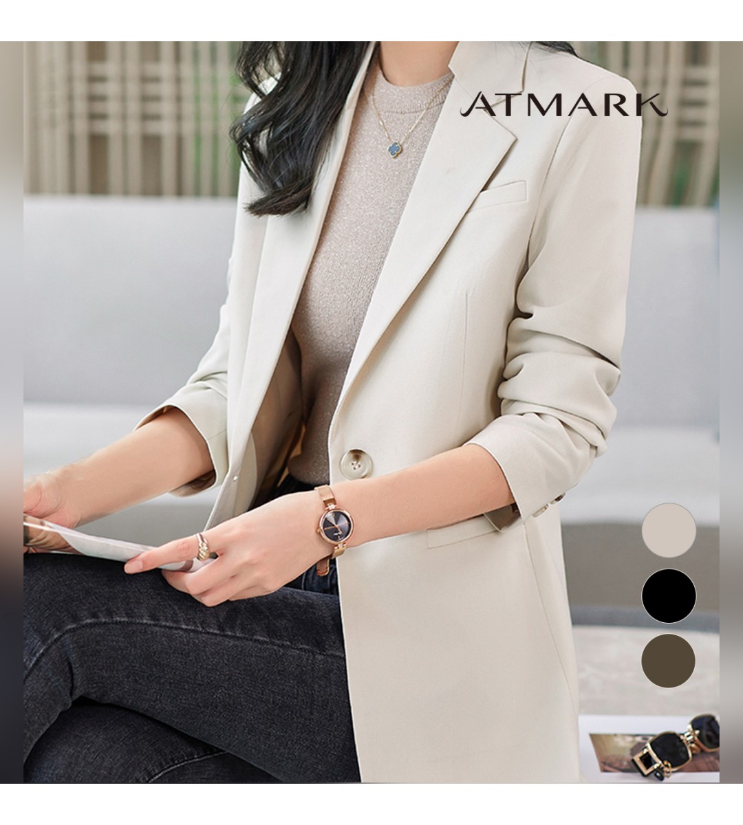 포스티 - ATMARK (77까지)솔리드포멀자켓_AA36JK026G