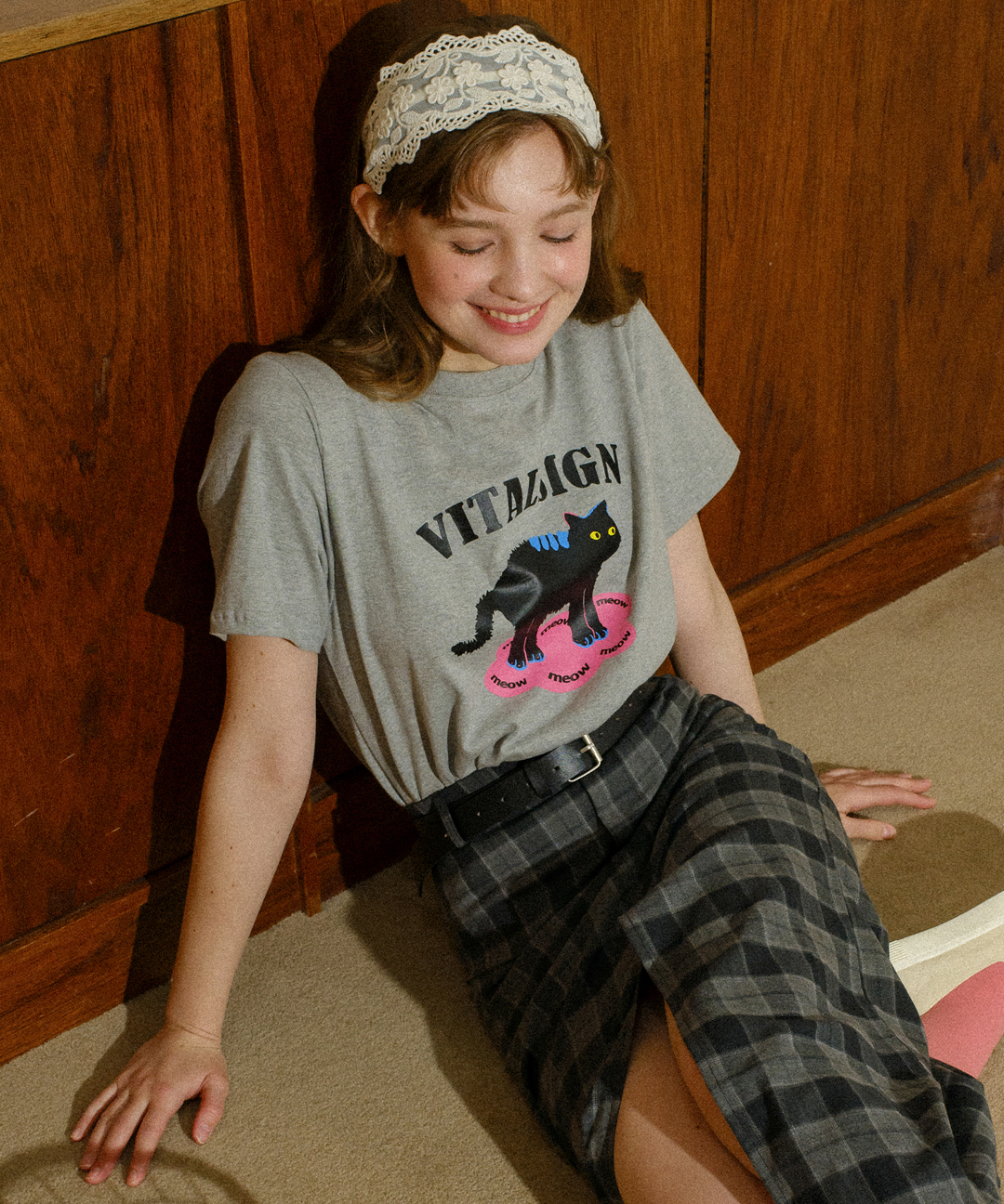 바이탈싸인 Meow 고양이 티셔츠 (2c)