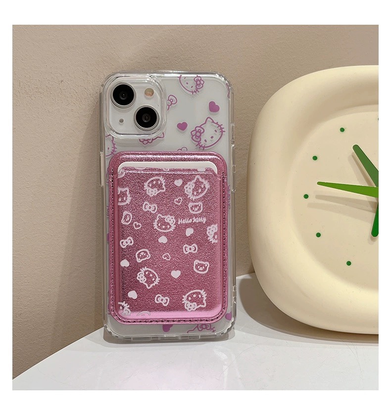 앤틱케이스 맥세이프카드지갑세트💛 실버 핑크 고양이 맥세이프케이스 범퍼케이스 폰케이스 아이폰15프로케이스 15프로맥스 14프로맥스 13프로맥스 아이폰프로케이스 폰케이스 14프로케이스